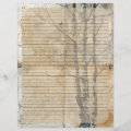 Birch Tree Old Manuscript Letterhead | Zazzle