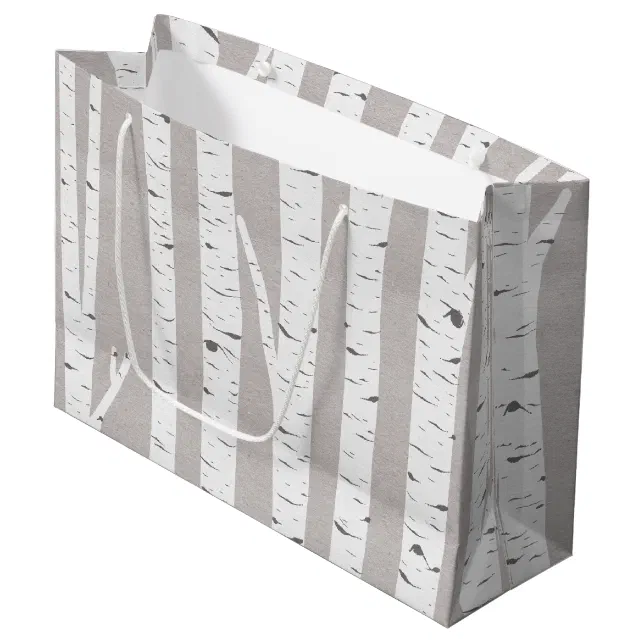 Birch Tree Rustic Woodland Large Gift Bag | Zazzle