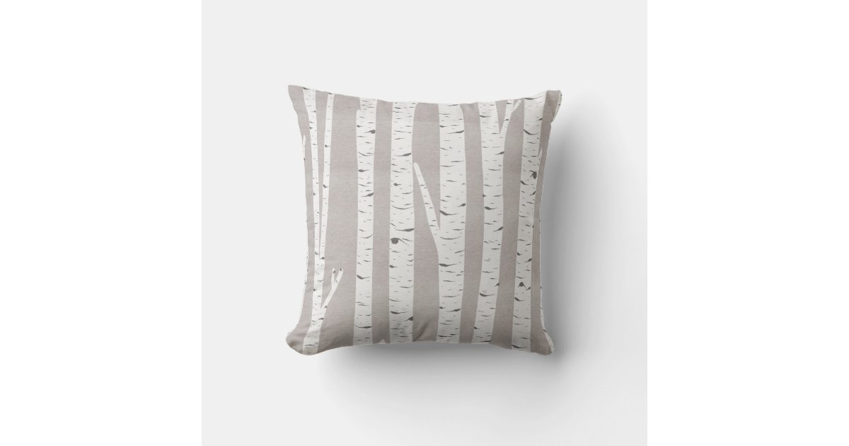 Birch Tree Rustic Woodland Throw Pillow | Zazzle