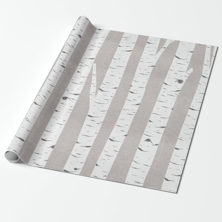 Birch Tree Rustic Woodland Wrapping Paper | Zazzle