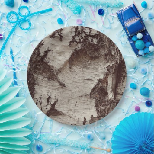 Birch Tree Skin Photo Paper Plates 9 | Zazzle