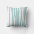 Birch Trees Blue Throw Pillow | Zazzle