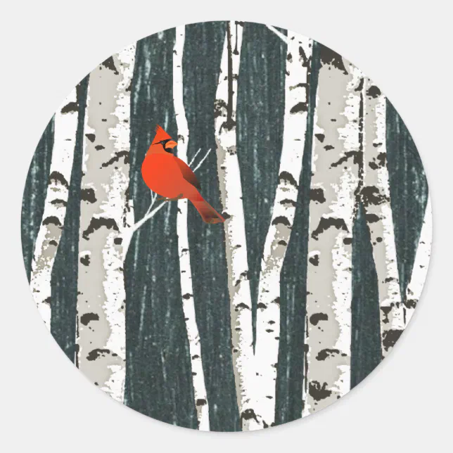 Birch Trees Christmas Tree Stickers | Zazzle