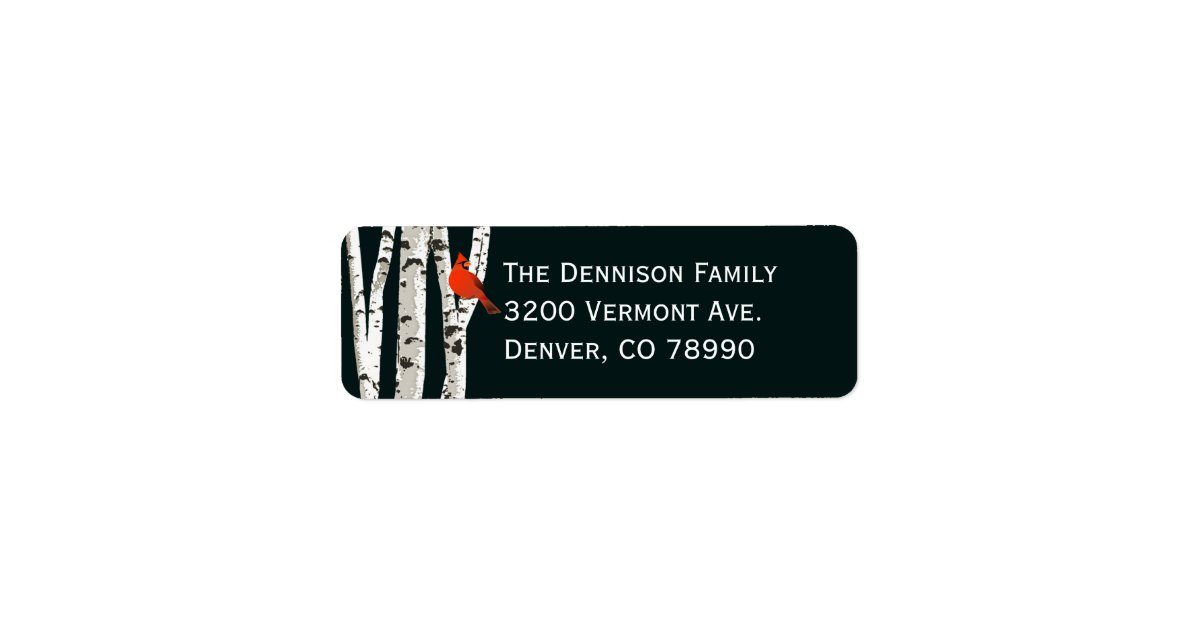 Birch Trees Custom Christmas Address Label | Zazzle