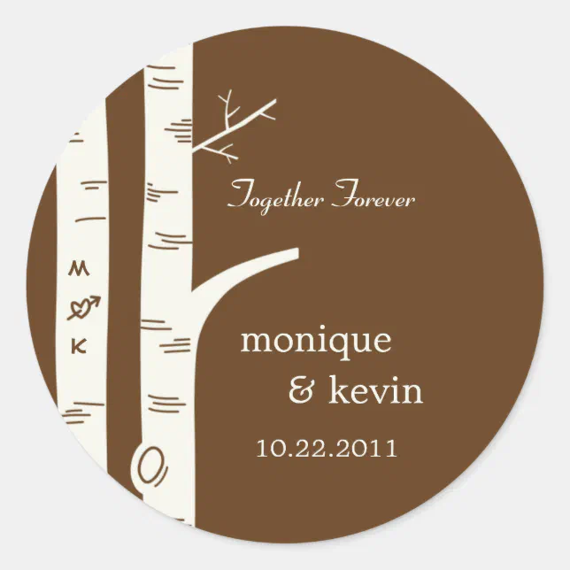 Birch Trees Favor Stickers or Envelope Seals | Zazzle