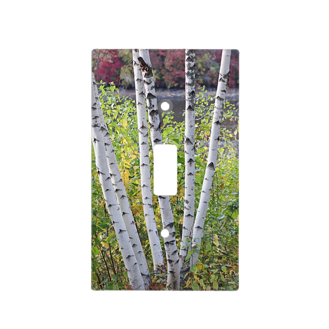 Birch trees light switch cover | Zazzle
