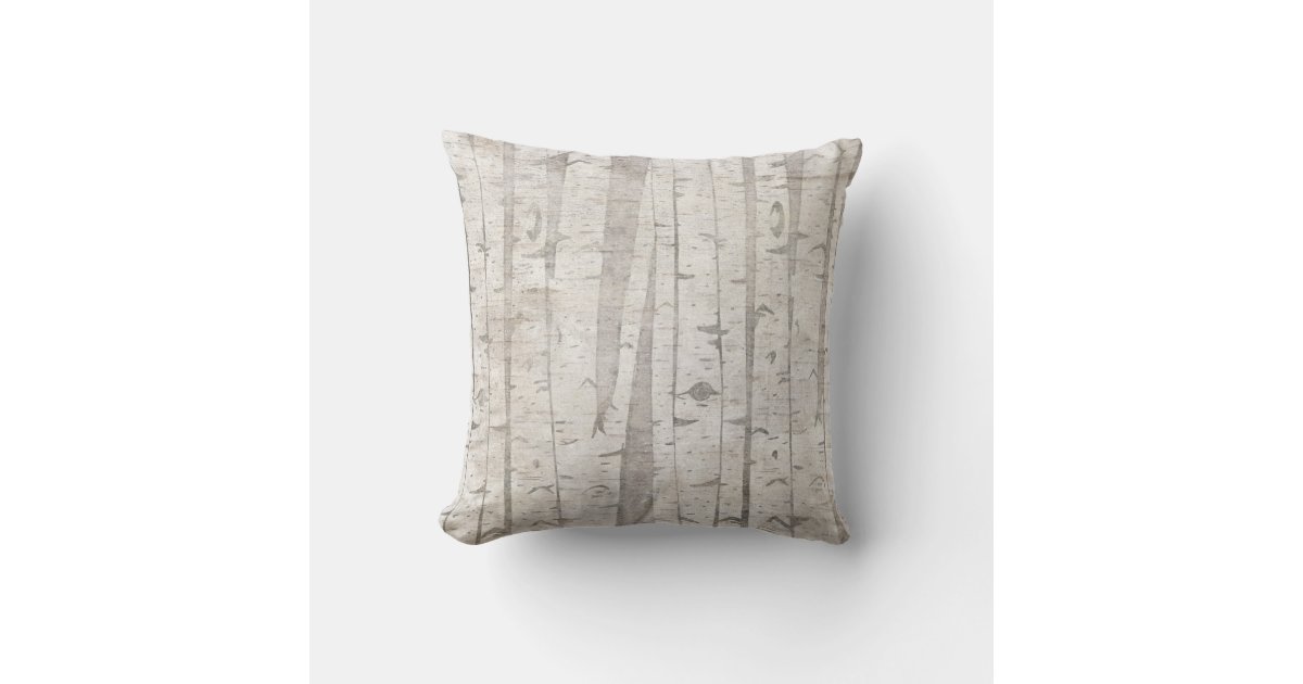 Birch Trees Throw Pillow | Zazzle