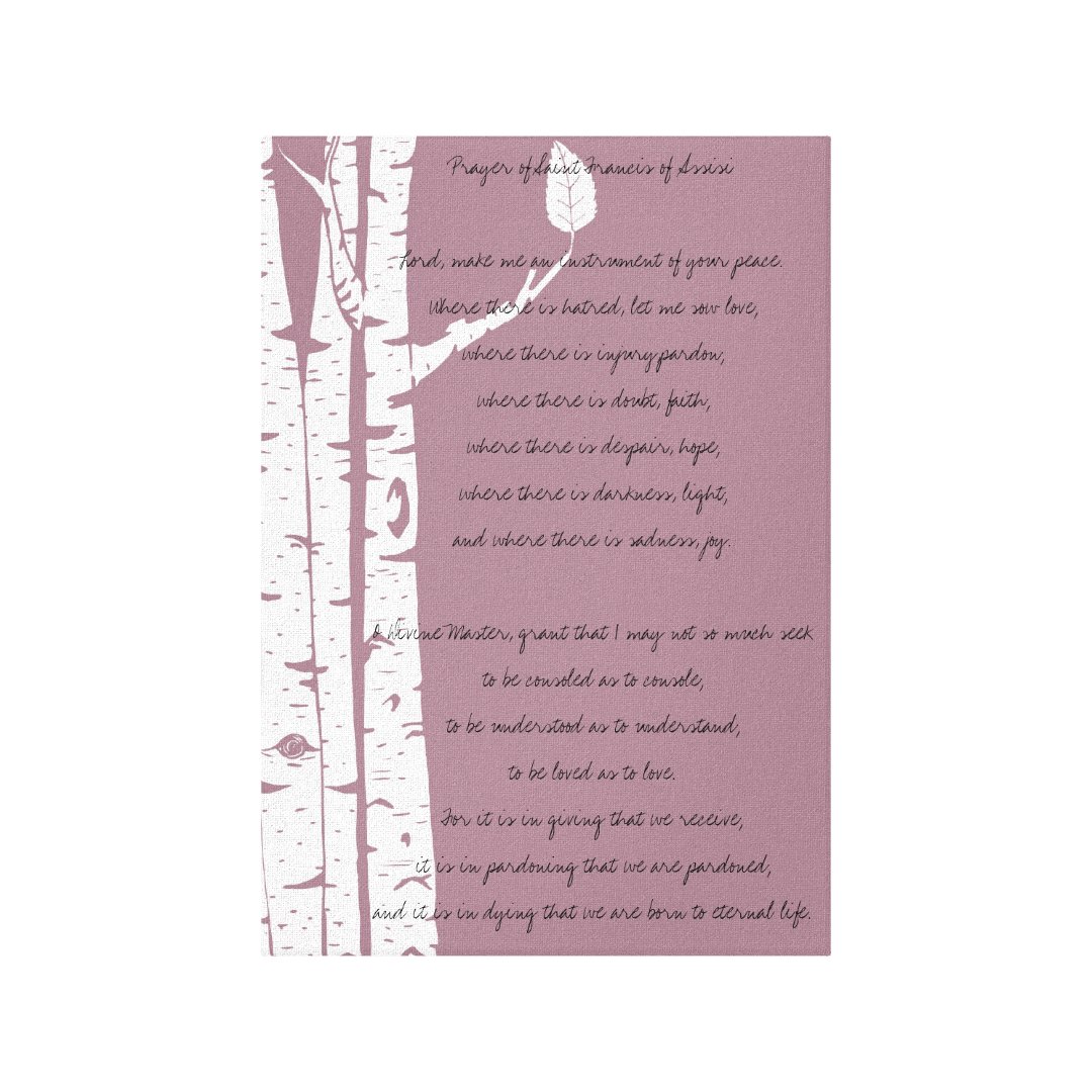 Birch Trees with Prayer Canvas Print | Zazzle