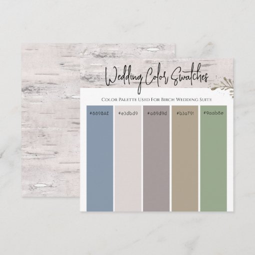 Birch Wedding Color Pallette Invitation | Zazzle