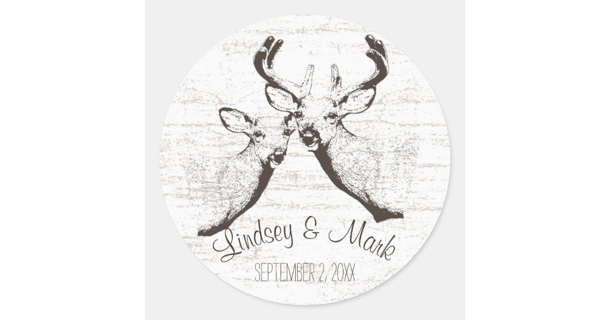 Birch Wood Deer Classic Round Sticker | Zazzle