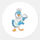 Bird as Cook with Platter Classic Round Sticker | Zazzle