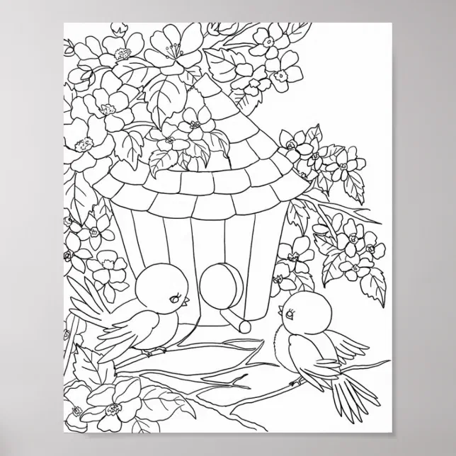 birdhouse coloring page