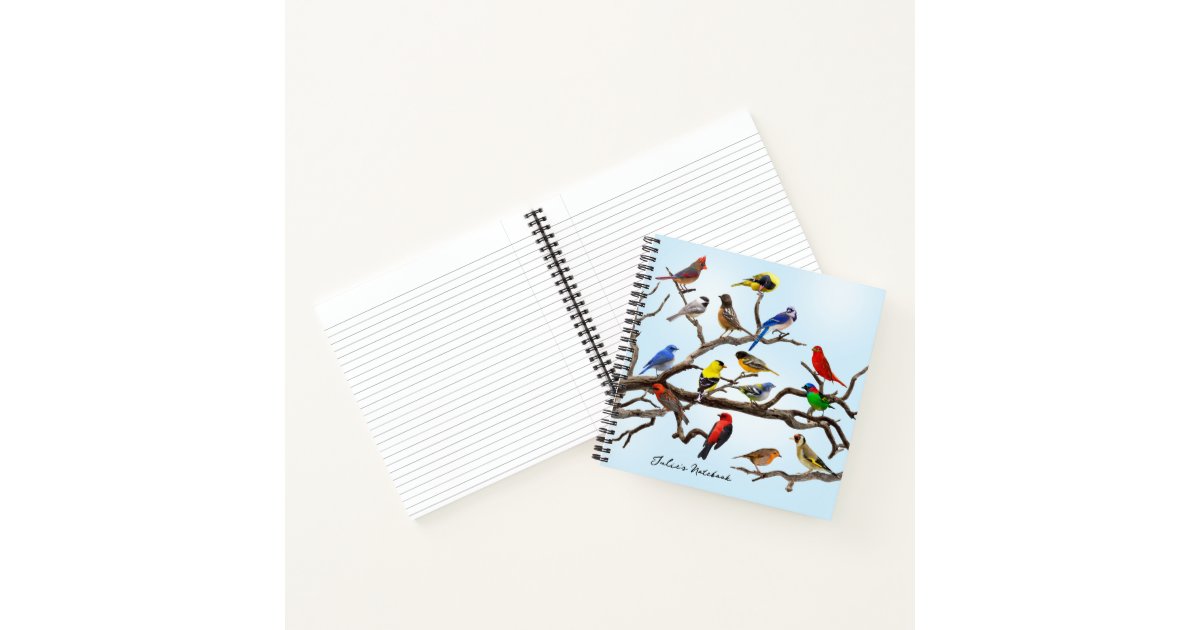 Bird Crowd on Branches Notebook | Zazzle