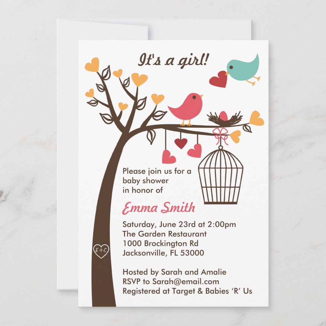 Bird Family Baby Shower Invitation | Zazzle