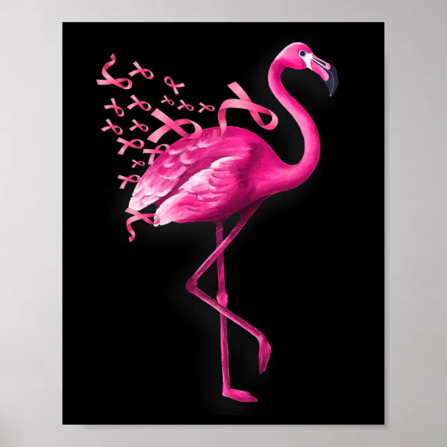 Bird Flamingo Breast Cancer Awareness Poster | Zazzle