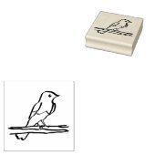 Bird Inking Wood Art Rubber Stamp | Zazzle