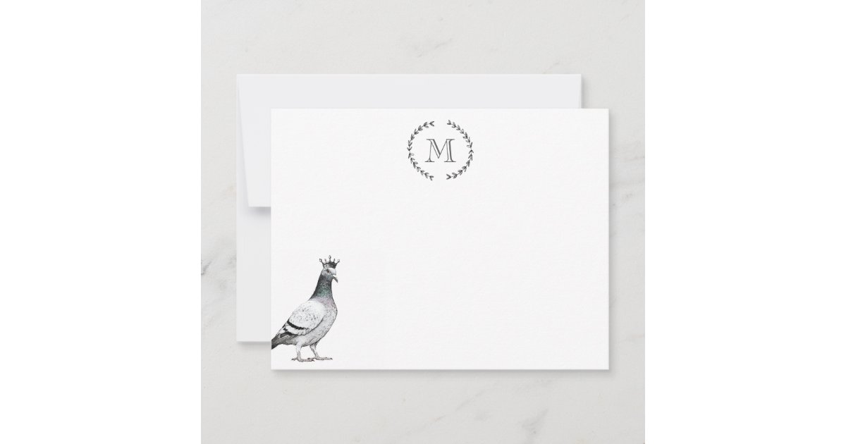 Bird Lover Pigeon Personalized Royal Note Card | Zazzle