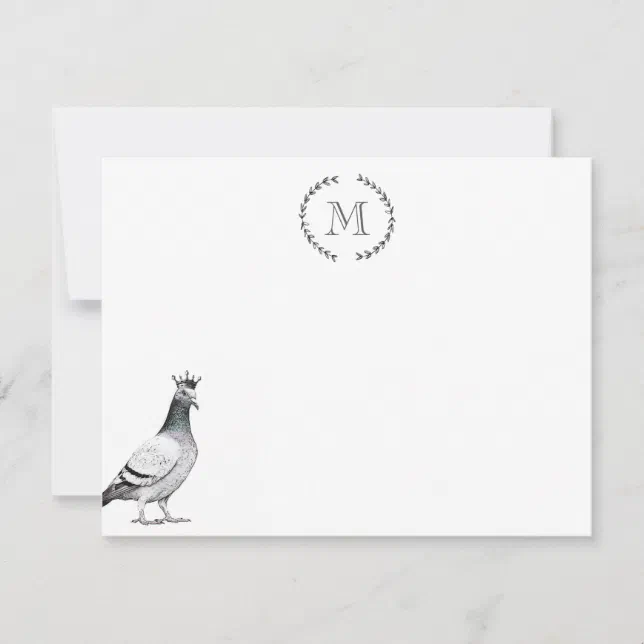 Bird Lover Pigeon Personalized Royal Note Card | Zazzle