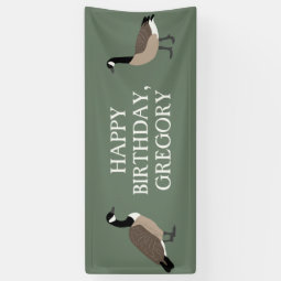 Bird Lovers Canada Geese Illustration Personalized Banner | Zazzle