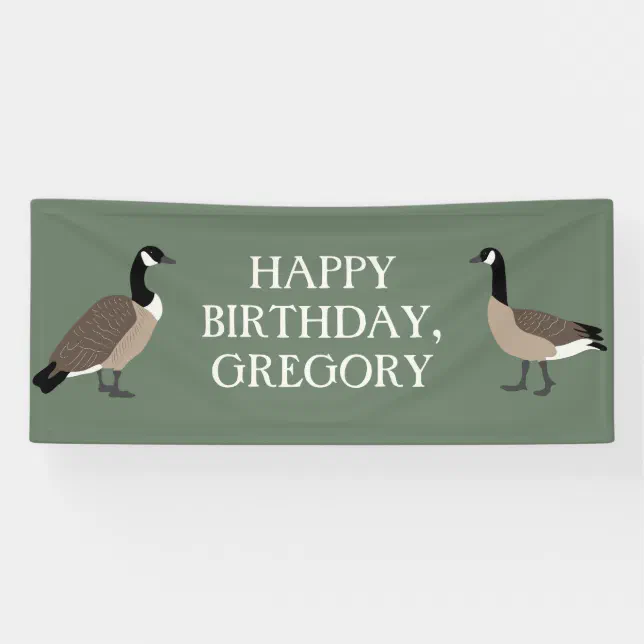 Bird Lovers Canada Geese Illustration Personalized Banner | Zazzle