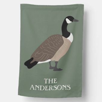 Bird Lovers Canada Geese Illustration Personalized House Flag | Zazzle
