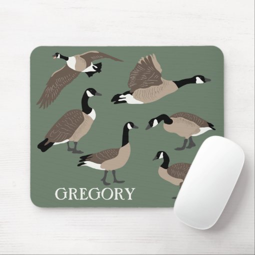 Bird Lovers Canada Geese Illustration Personalized Mouse Pad | Zazzle