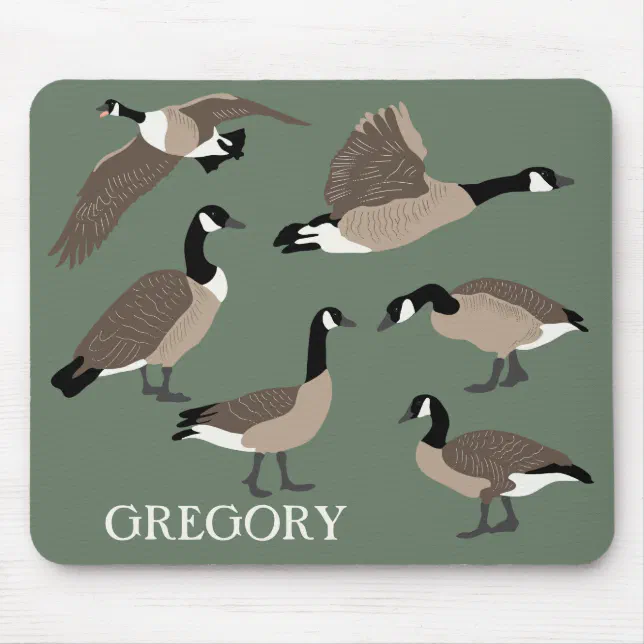 Bird Lovers Canada Geese Illustration Personalized Mouse Pad | Zazzle