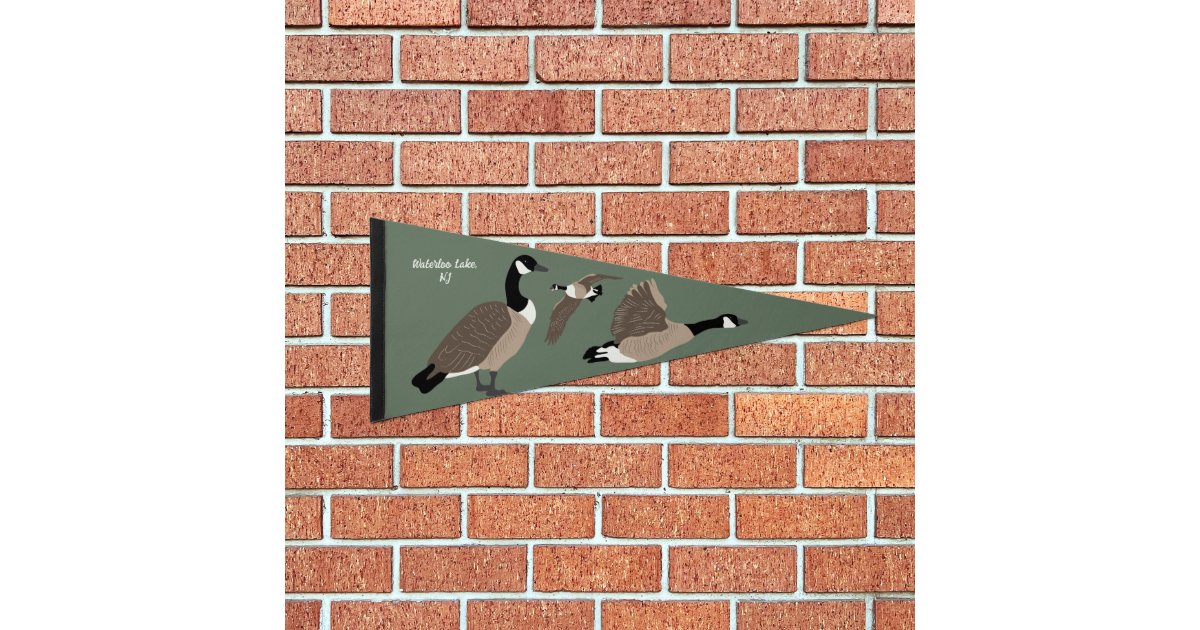 Bird Lovers Canada Geese Illustration Personalized Pennant Flag | Zazzle