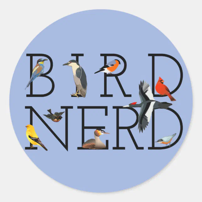 Bird Nerd Classic Round Sticker | Zazzle