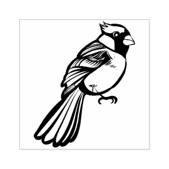Bird Nerd Red Cardinal Artwork Rubber Stamp | Zazzle