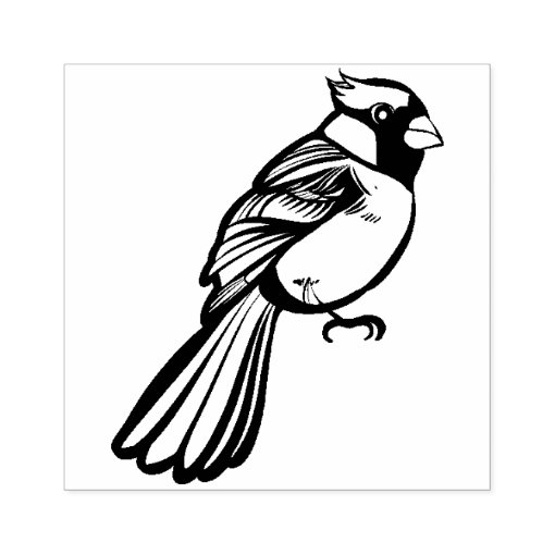 Bird Nerd Red Cardinal Artwork Rubber Stamp | Zazzle