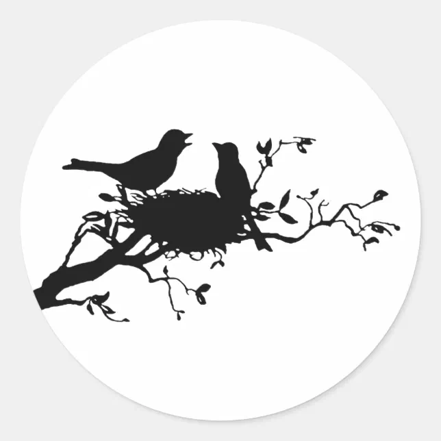 Bird Nest Classic Round Sticker | Zazzle