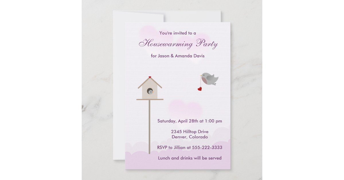 Bird Nest Housewarming Party Invitations | Zazzle