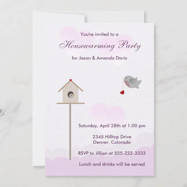Bird Nest Housewarming Party Invitations | Zazzle