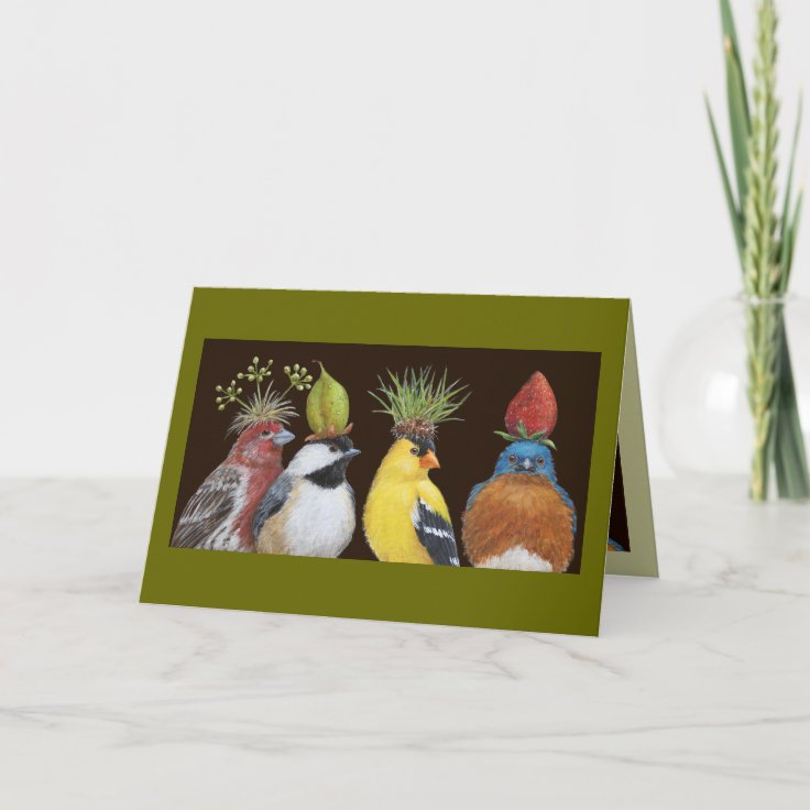 Bird party with grumpy bluebird card | Zazzle