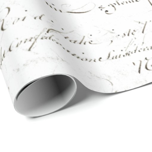 Bird Script Decoupage Poster Wrapping Paper | Zazzle