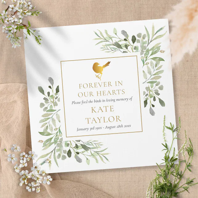 Bird Seed Packet Greenery Funeral Memorial Envelope | Zazzle