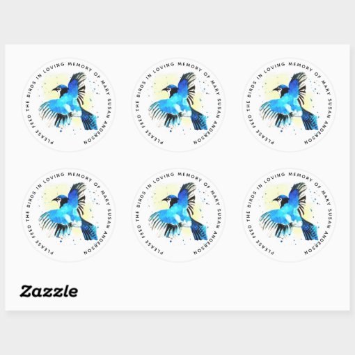 Bird Seed Packet Memorial Funeral Classic Round Sticker | Zazzle