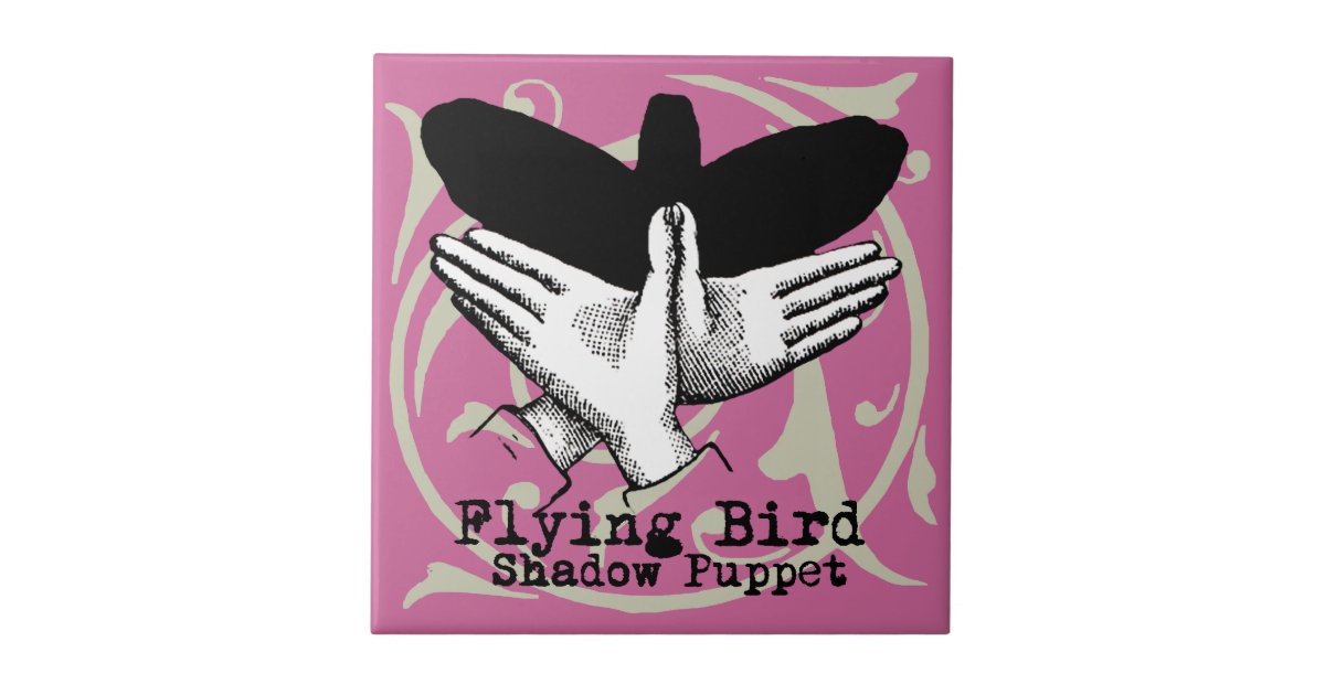 Bird Shadow Puppet Hand Vintage Ceramic Tile | Zazzle