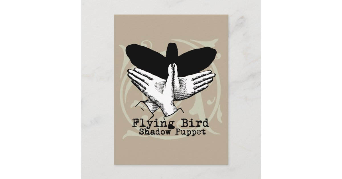 Bird Shadow Puppet Hand Vintage Postcard | Zazzle