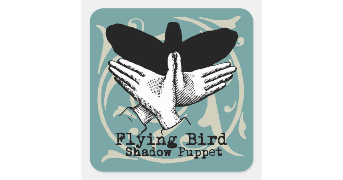 Bird Shadow Puppet Hand Vintage Square Sticker | Zazzle