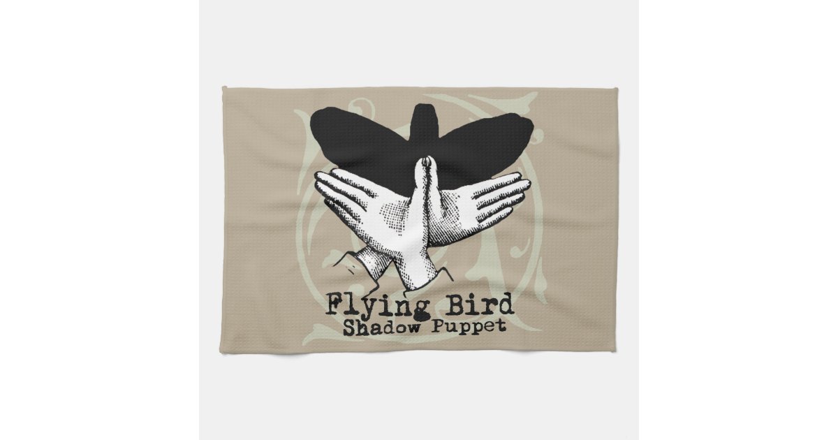 Bird Shadow Puppet Hand Vintage Towel | Zazzle