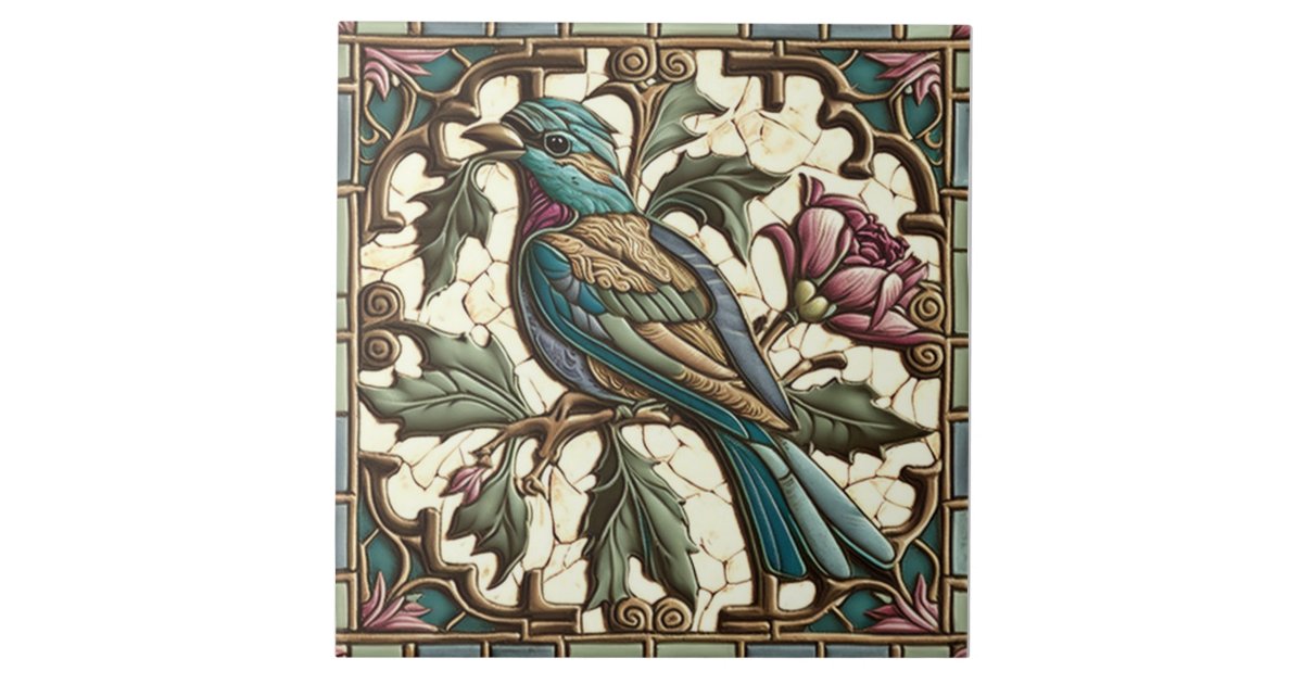 Bird Tiles - Vintage - Art Nouveau | Zazzle
