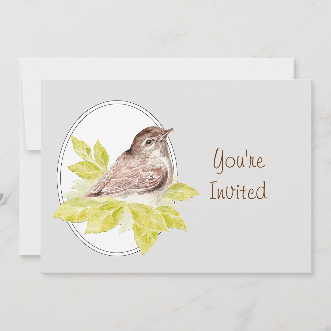 Bird Watching Party Sparrow Bird Birthday Party Invitation | Zazzle