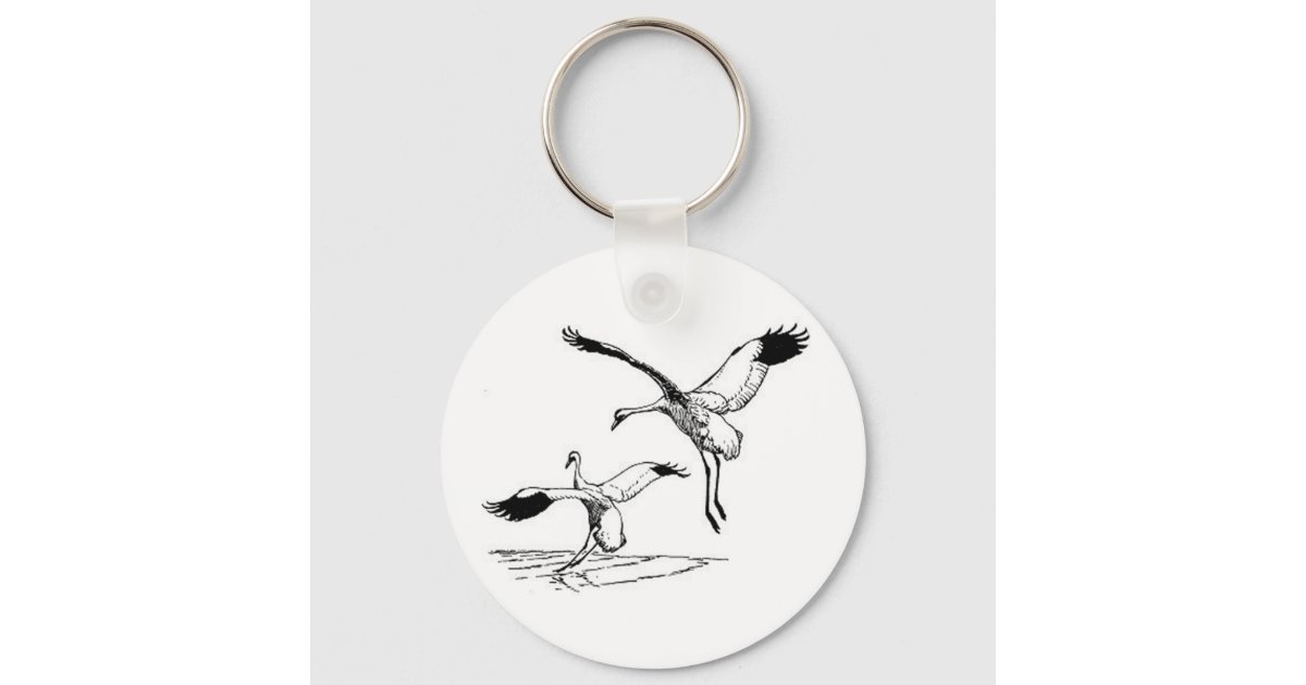 Bird / Whooping Crane Keychain | Zazzle