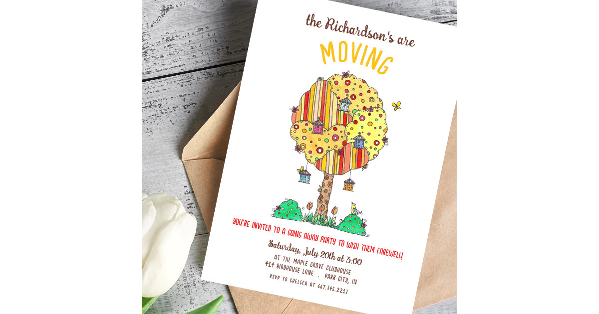 Birdhouse Moving Away Party Invitation | Zazzle