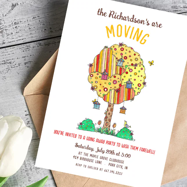 Birdhouse Moving Away Party Invitation | Zazzle