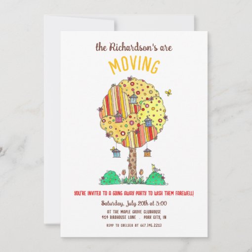 Birdhouse Moving Away Party Invitation | Zazzle