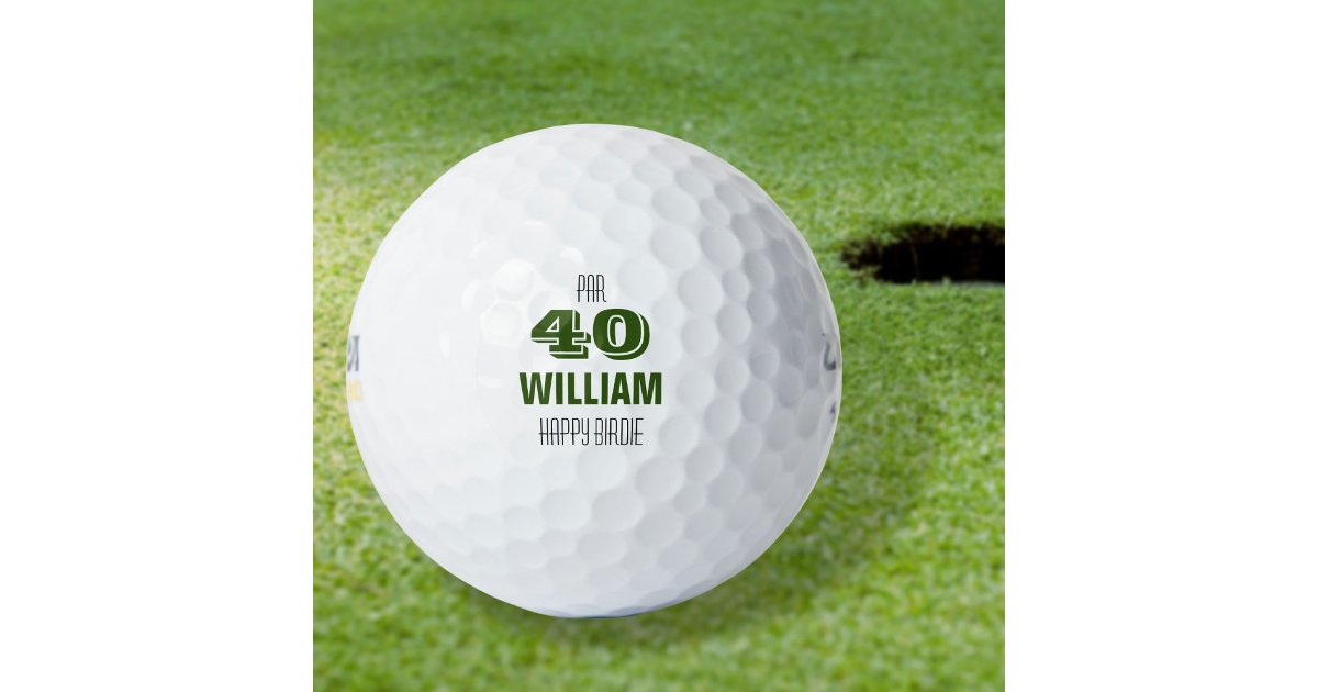 Birdie Birthday Custom Golfer Happy Golf Balls | Zazzle