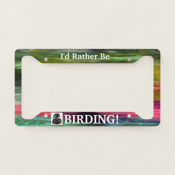 Birding, Wood Duck Medium Design License Plate Frame | Zazzle